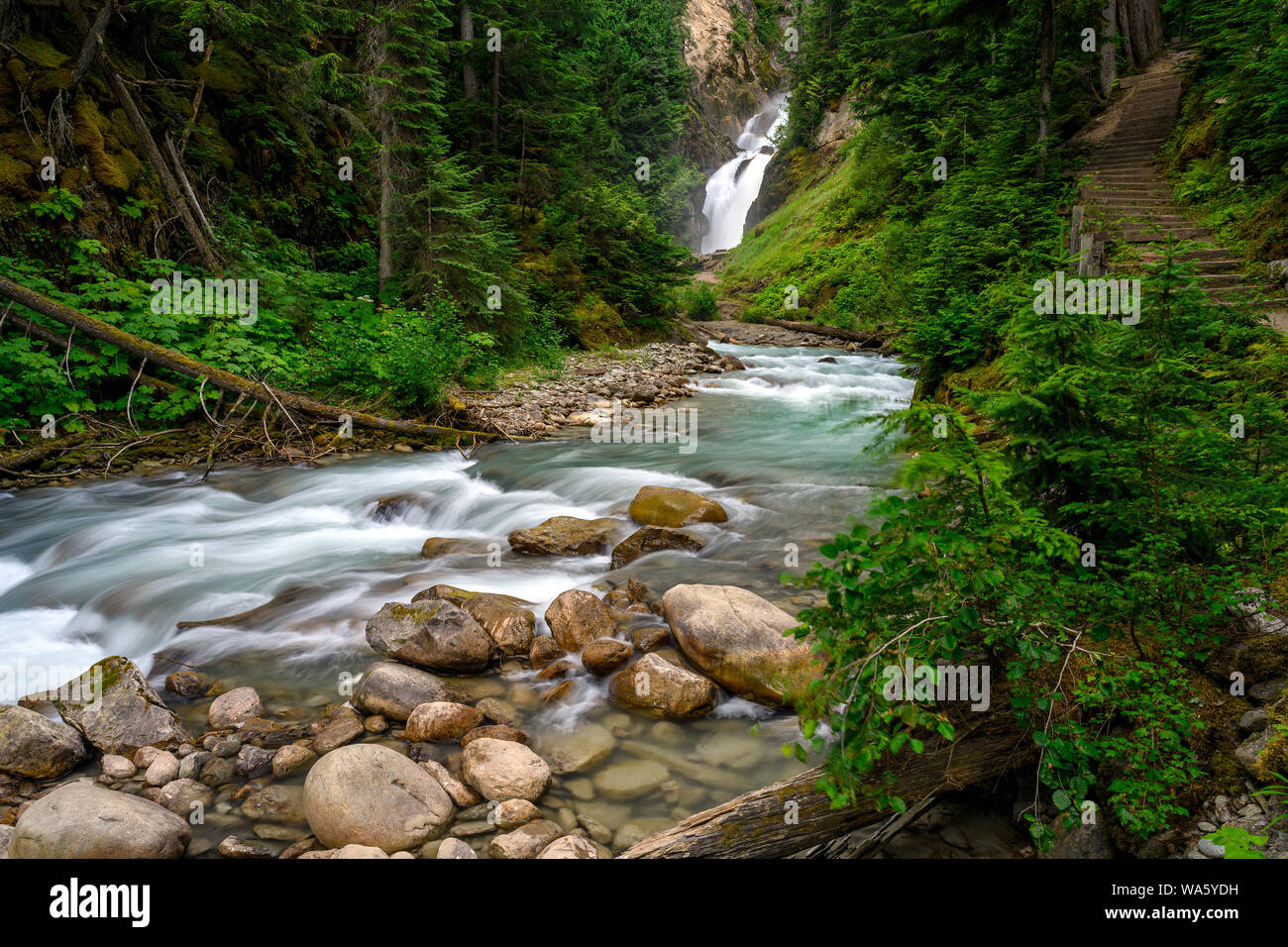 Bear Creek Falls in the Glacier National Park of Canada, Columbia ...