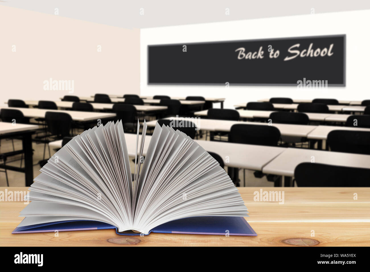Back to School concept with classroom and book Stock Photo - Alamy