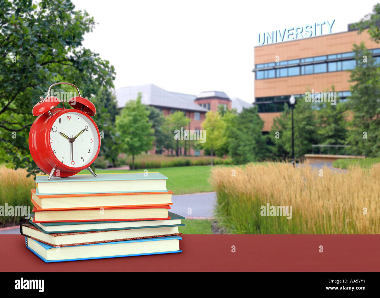 blurry background of university and book for education concept Stock ...