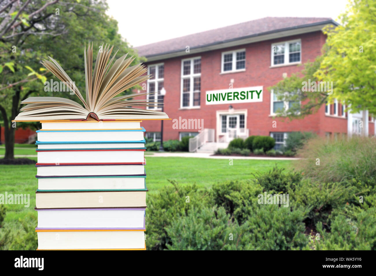book and university for education concept and decoration Stock Photo ...