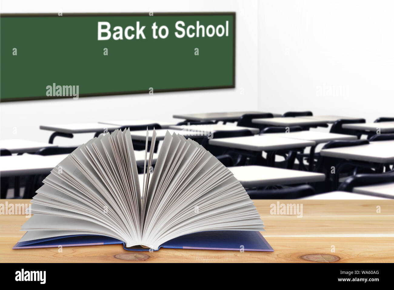 Back to School concept with classroom and book Stock Photo - Alamy