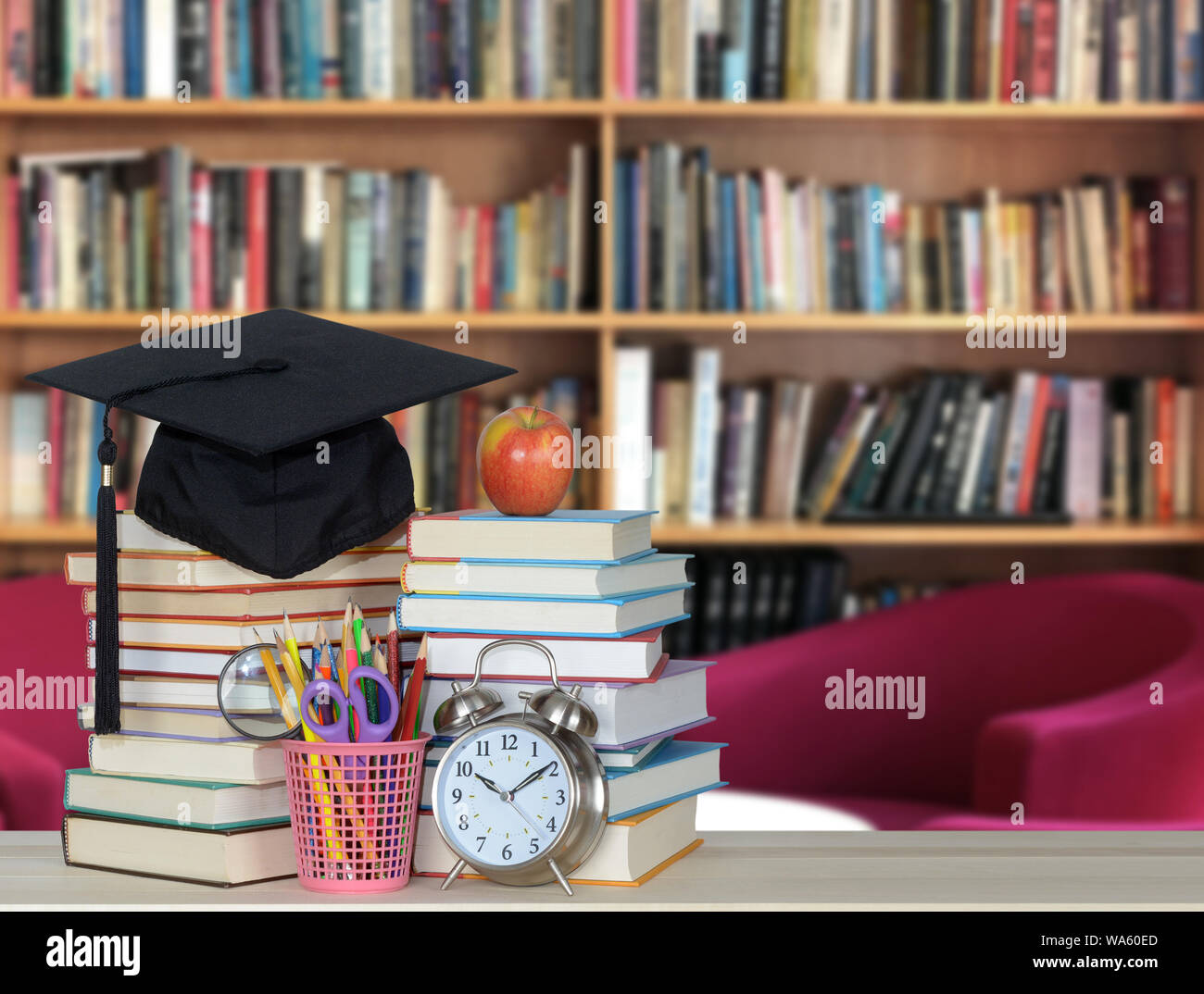 Books decoration for Library and Education concept Stock Photo - Alamy