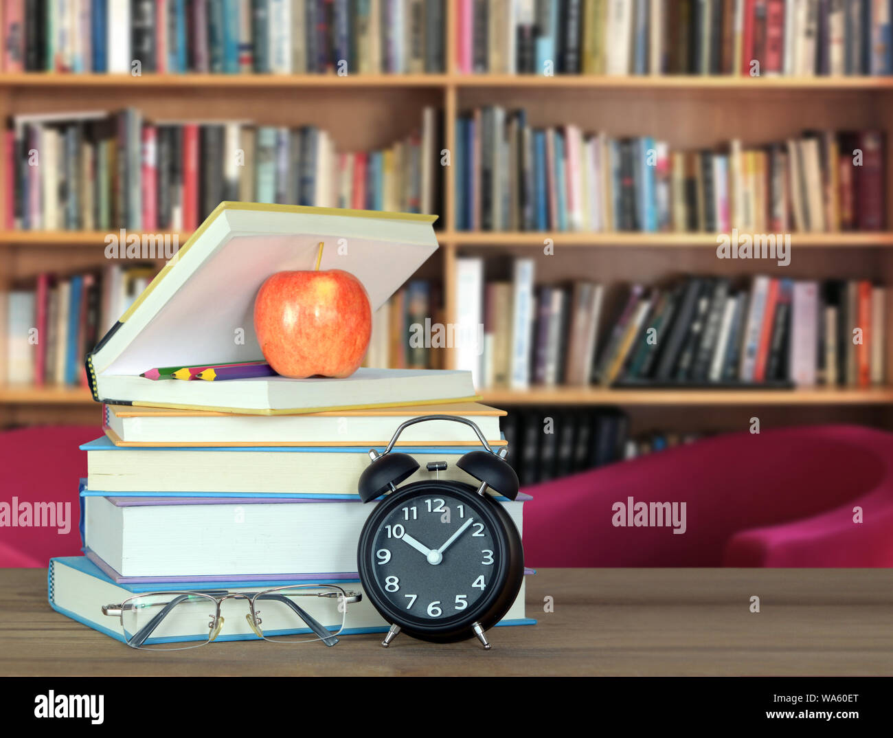Books decoration for Library and Education concept Stock Photo - Alamy
