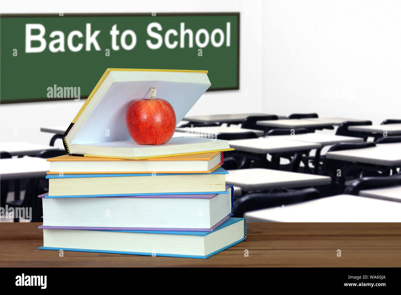 Back to School concept with classroom and book Stock Photo - Alamy
