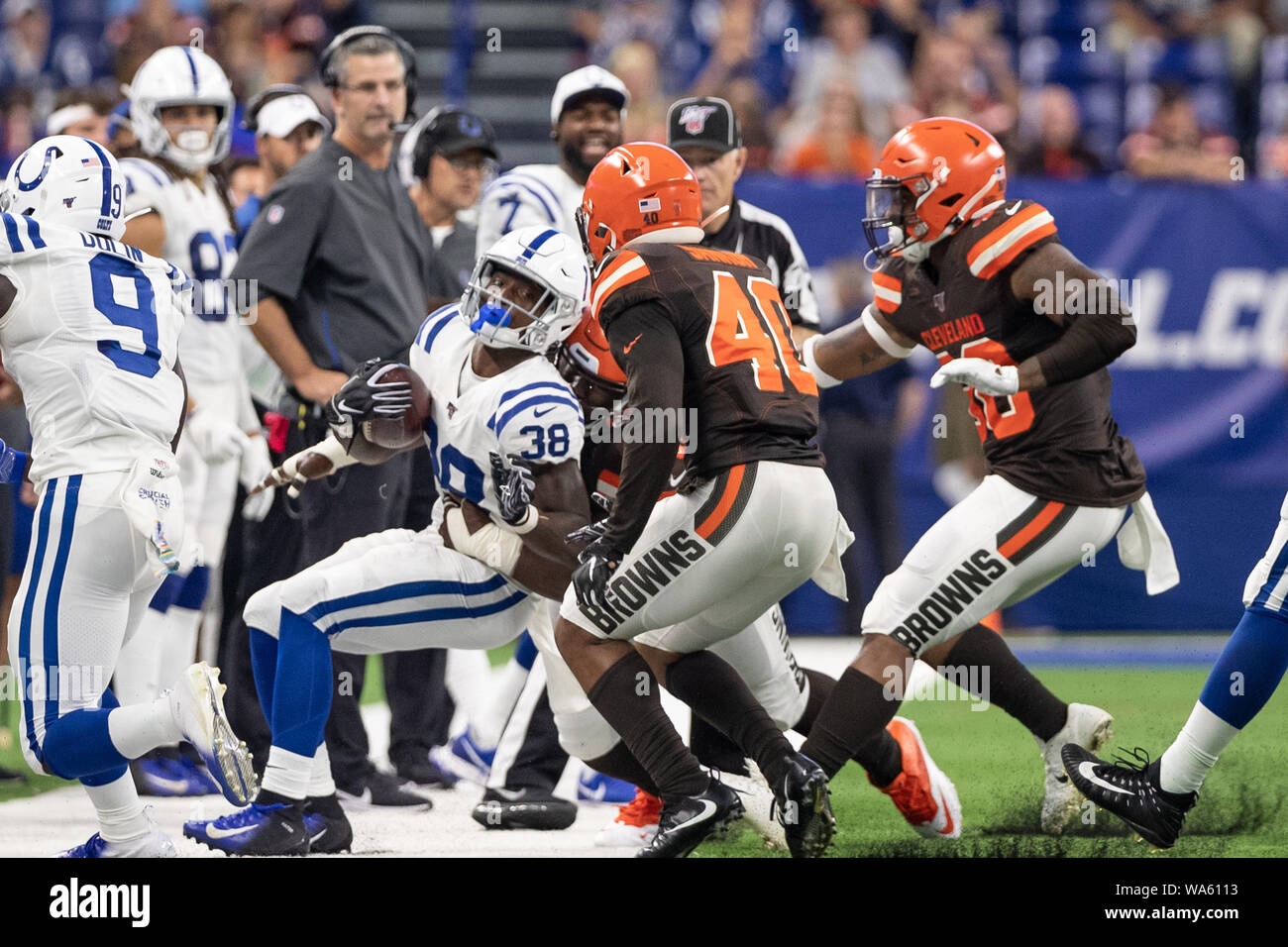 Indianapolis, Indiana, USA. 17th Aug, 2019. Indianapolis Colts running ...