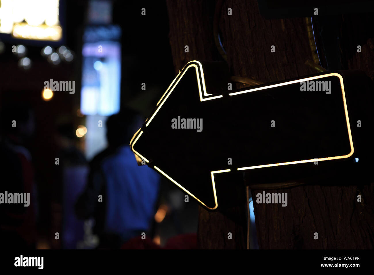 Light trails in shape of arrow Stock Photo - Alamy