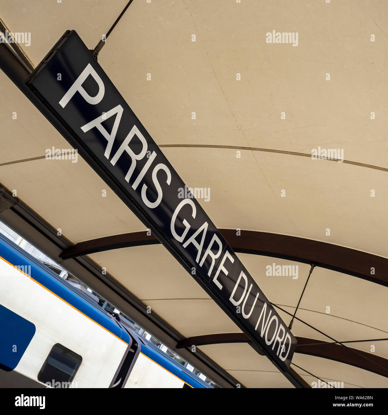 PARIS, FRANCE - AUGUST 02, 2018: Sign at Gare du Nord station Stock ...