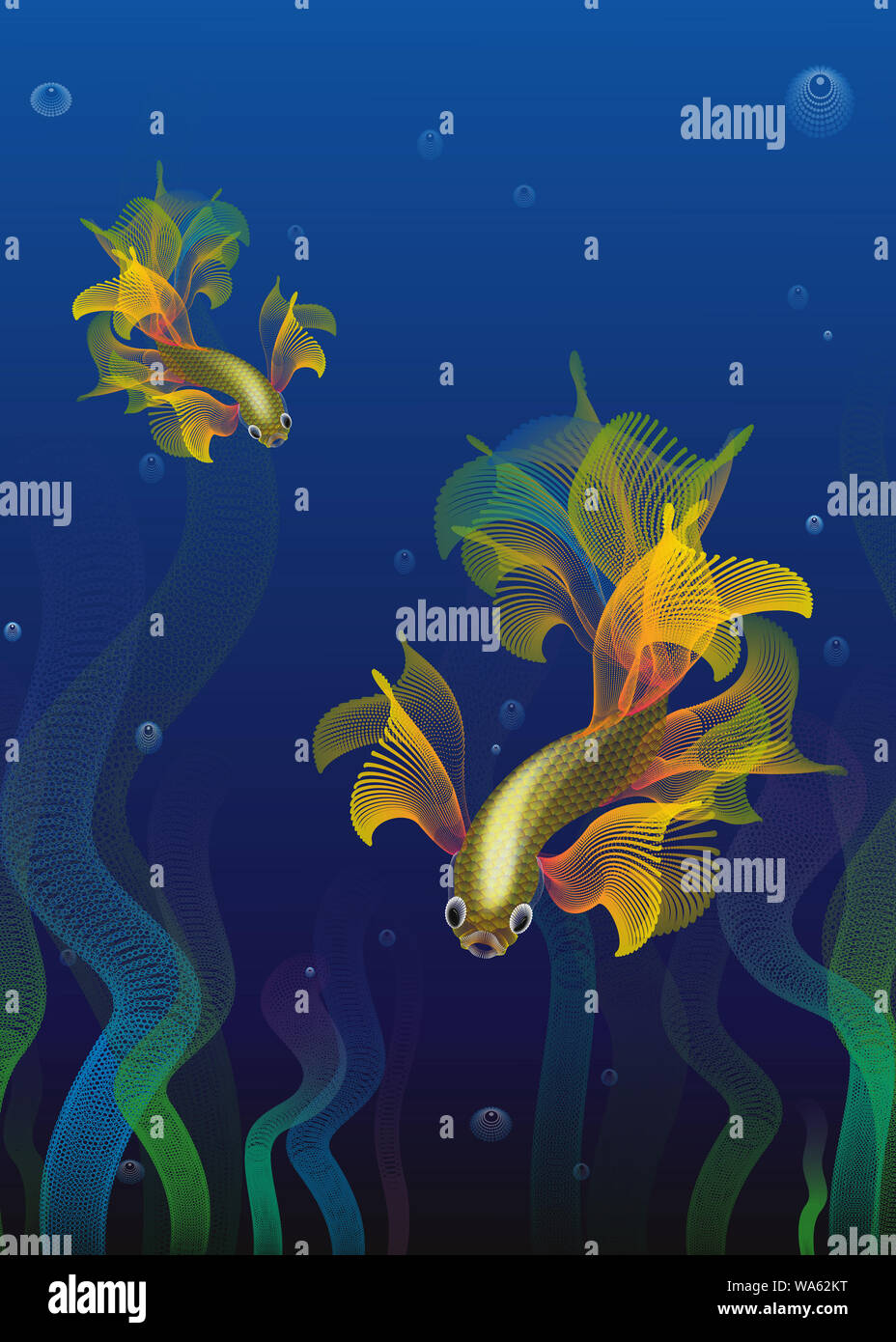 fine art graphics illustration made by vector dots, created using ...