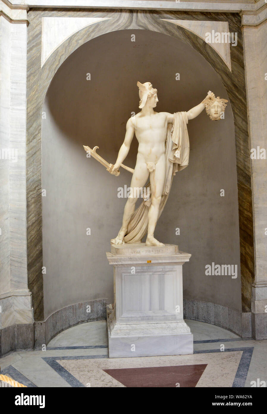 VATICAN CITY - APRIL 5, 2016: Perseus statue, carved by Antonio Canova ...