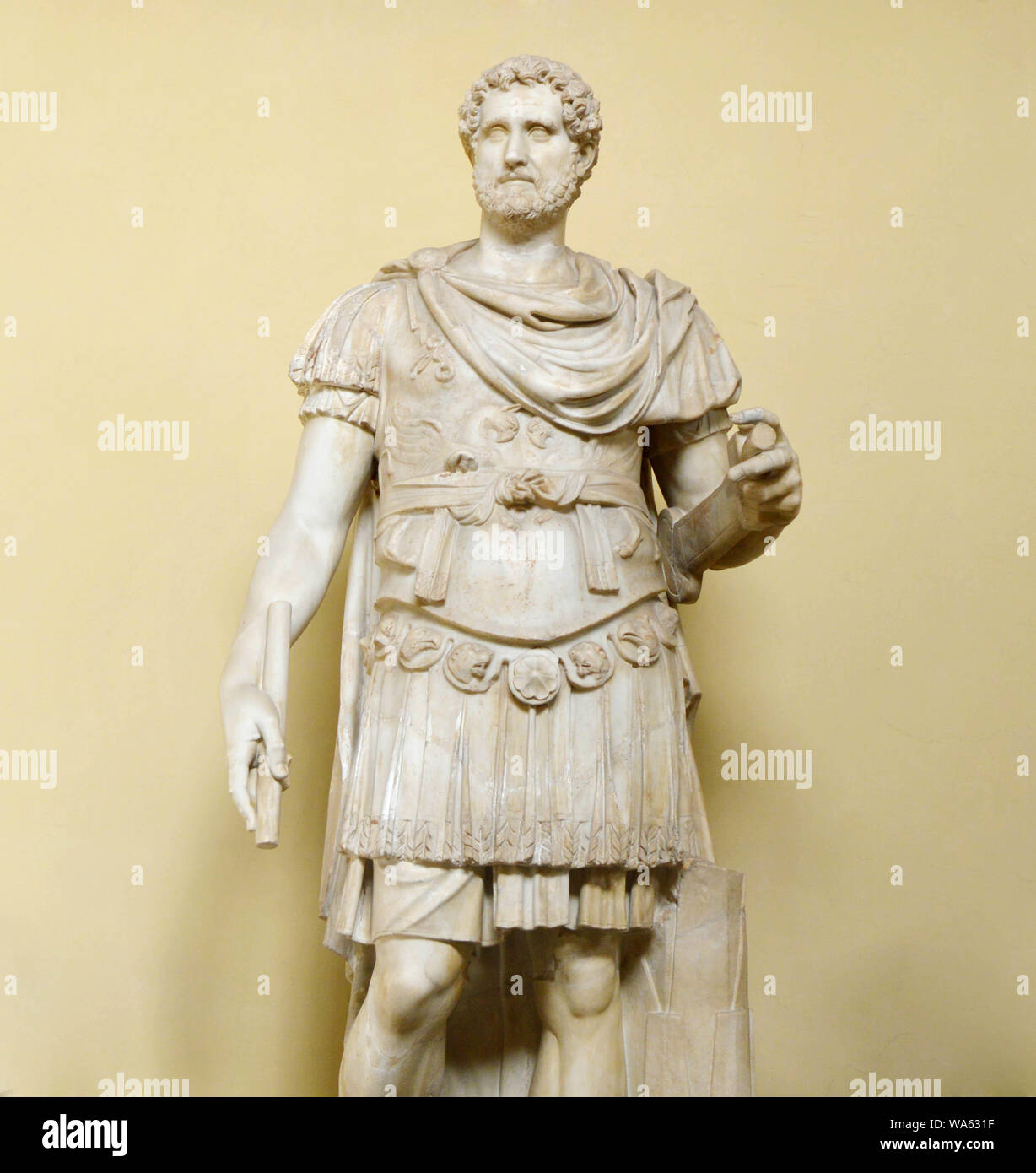 VATICAN CITY - APRIL 5, 2016: Antoninus Pius Roman emperor statue in ...