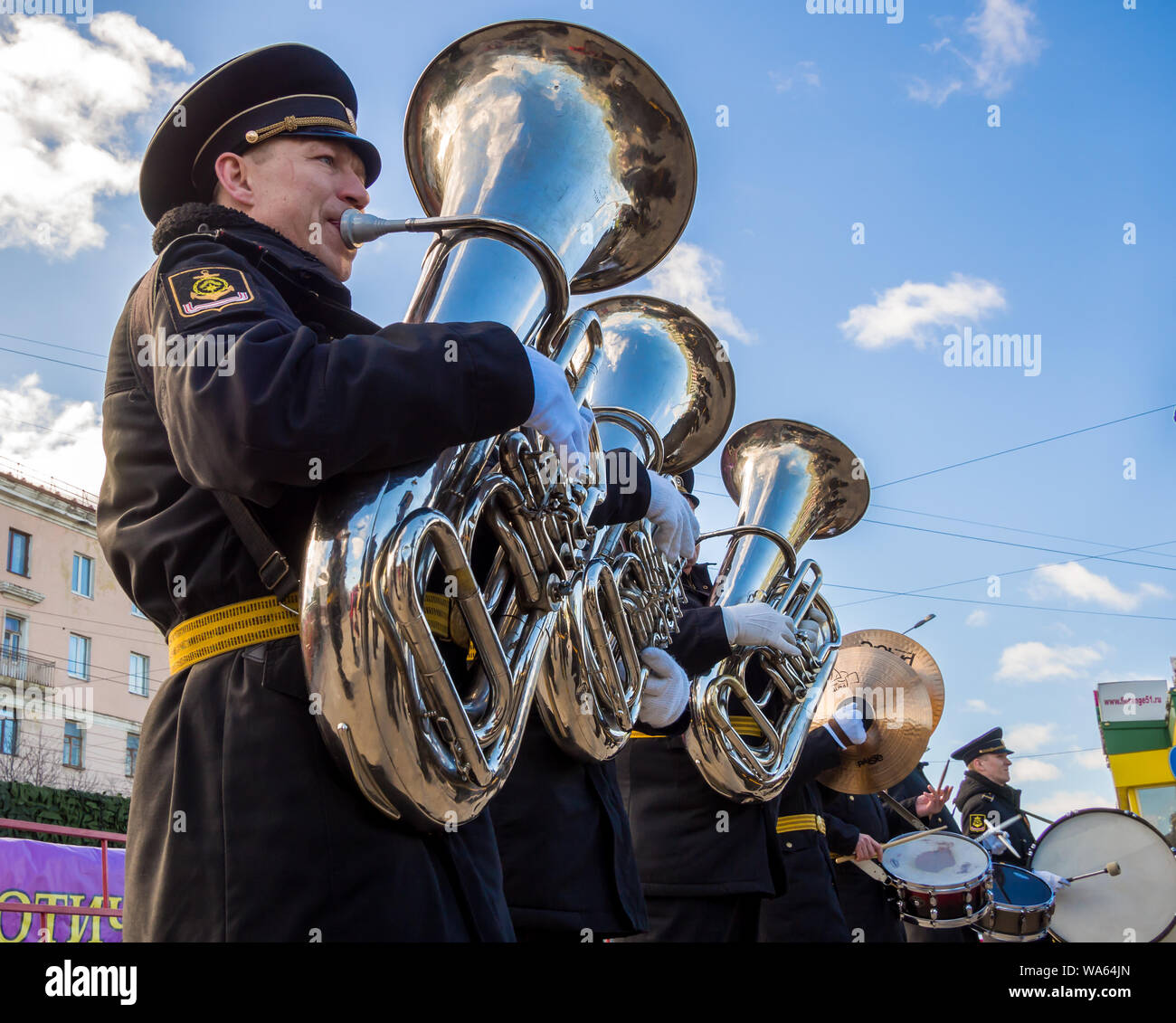 March marching drum trumpet tuba music musicians people hi-res stock ...