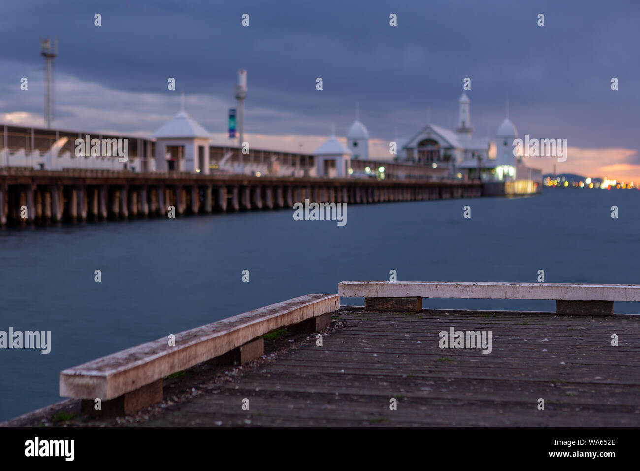 The cunningham pier with selective focus located at geelong victoria ...