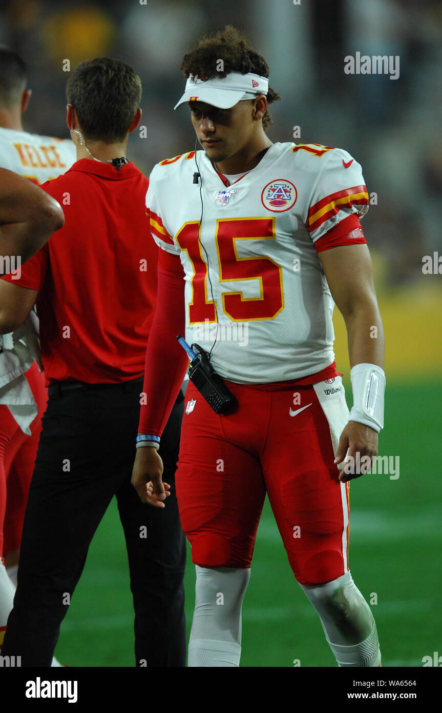 August 17th, 2019: Patrick Mahomes #15 during the Pittsburgh Steelers ...