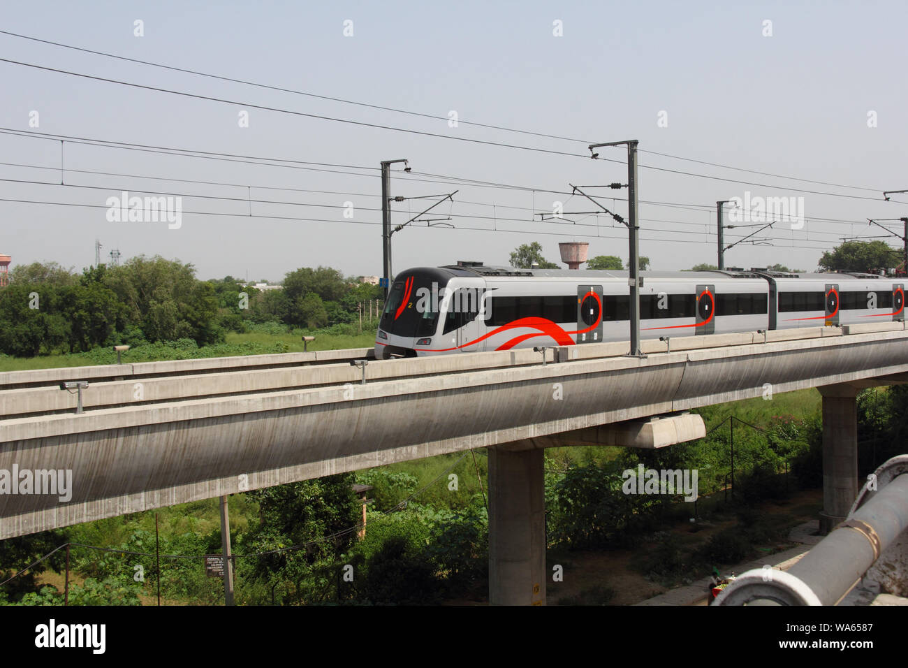 Metro train, New Delhi, India Stock Photo - Alamy