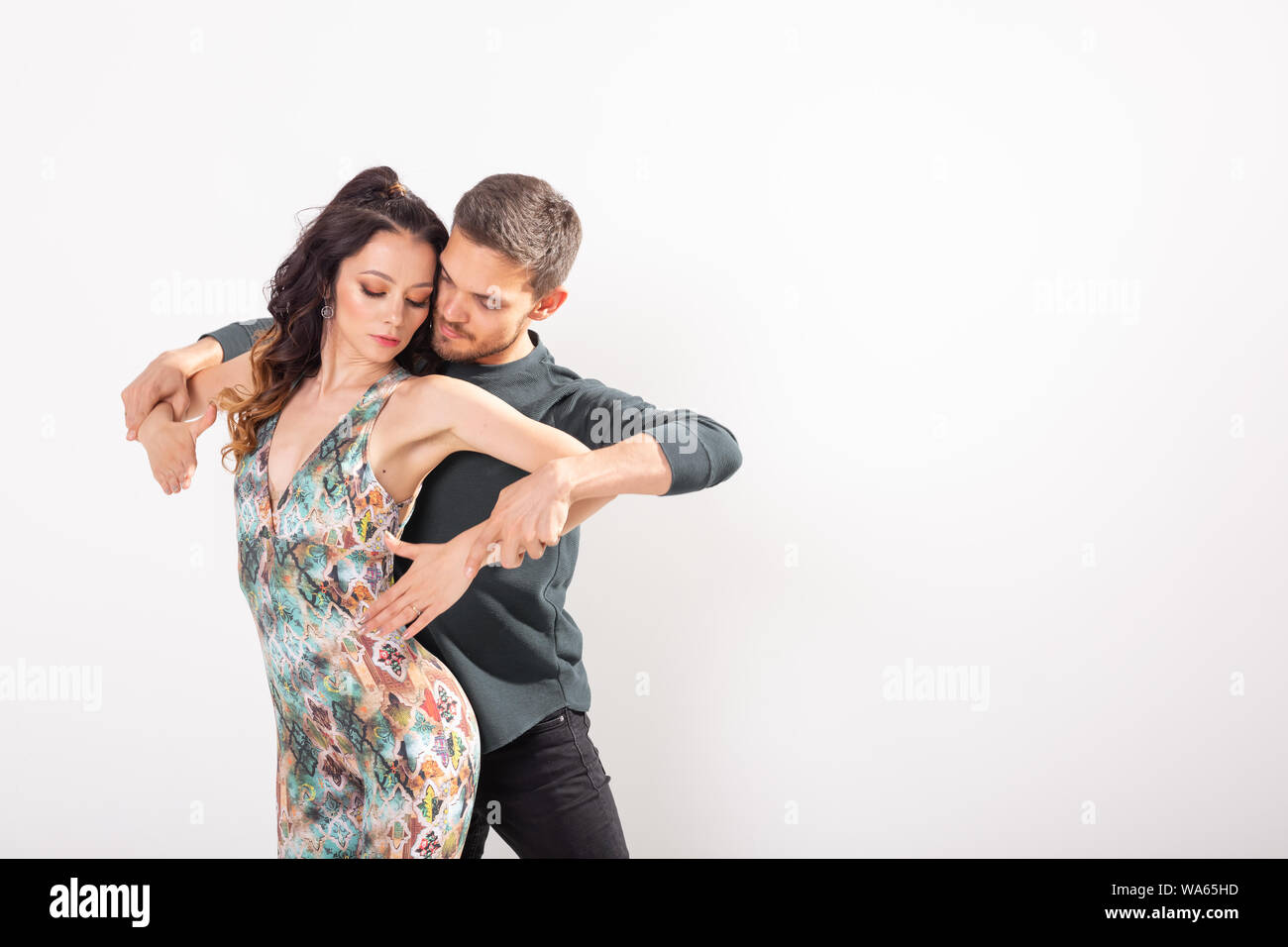 Young love couple dancing social danse kizomba or bachata Stock Photo ...