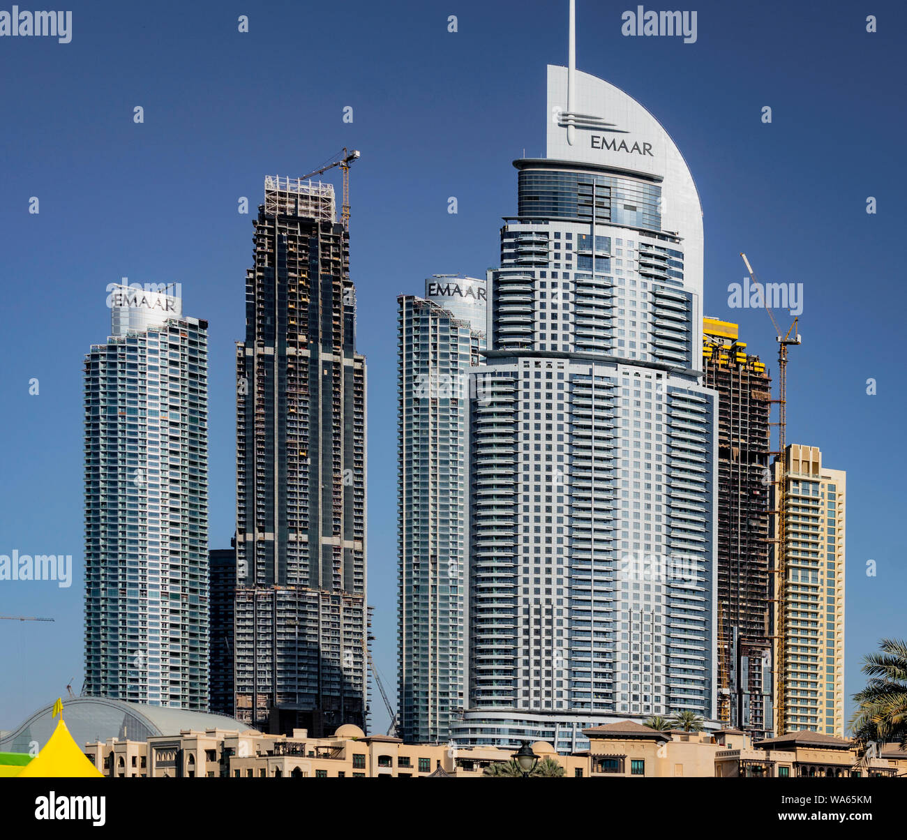 DUBAI, UAE, MAR 19, 2018: Skyscrapers are still being built rapidly ...