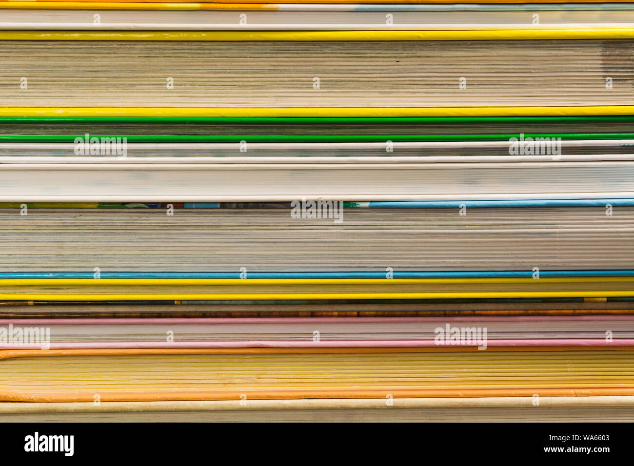 Stack of many books with hard cover. Colorful books background ...