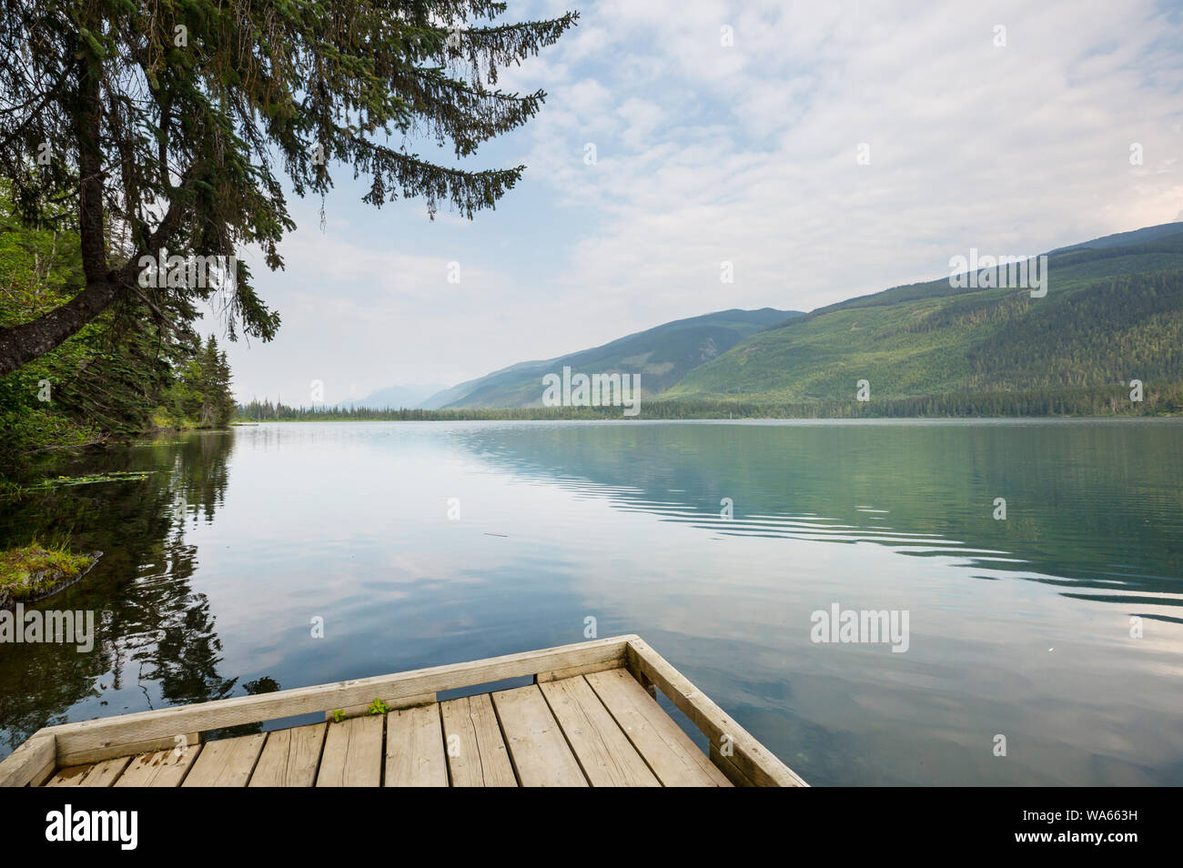 Beautiful lake scene at sunrise. British Columbia, Canada Stock Photo ...