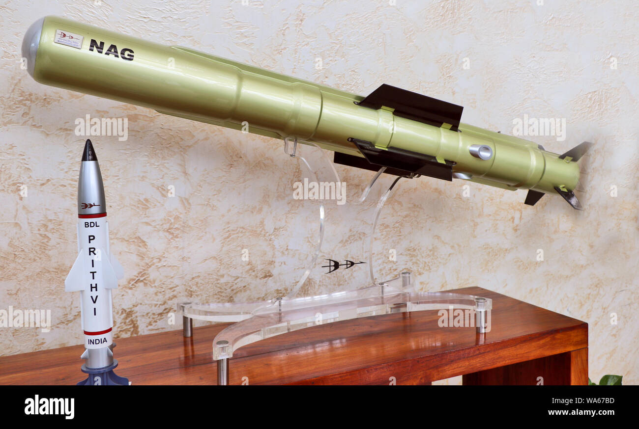The prototype of the missile of India displaying at Manekshaw Center ...