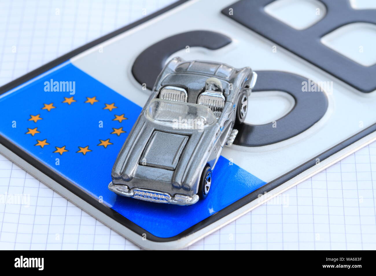 License plate with a car key Stock Photo - Alamy