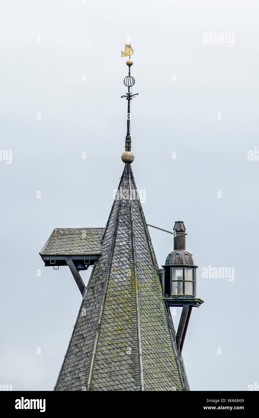 Elburg, The Netherlands, August 3, 2019: upper section of the slate ...