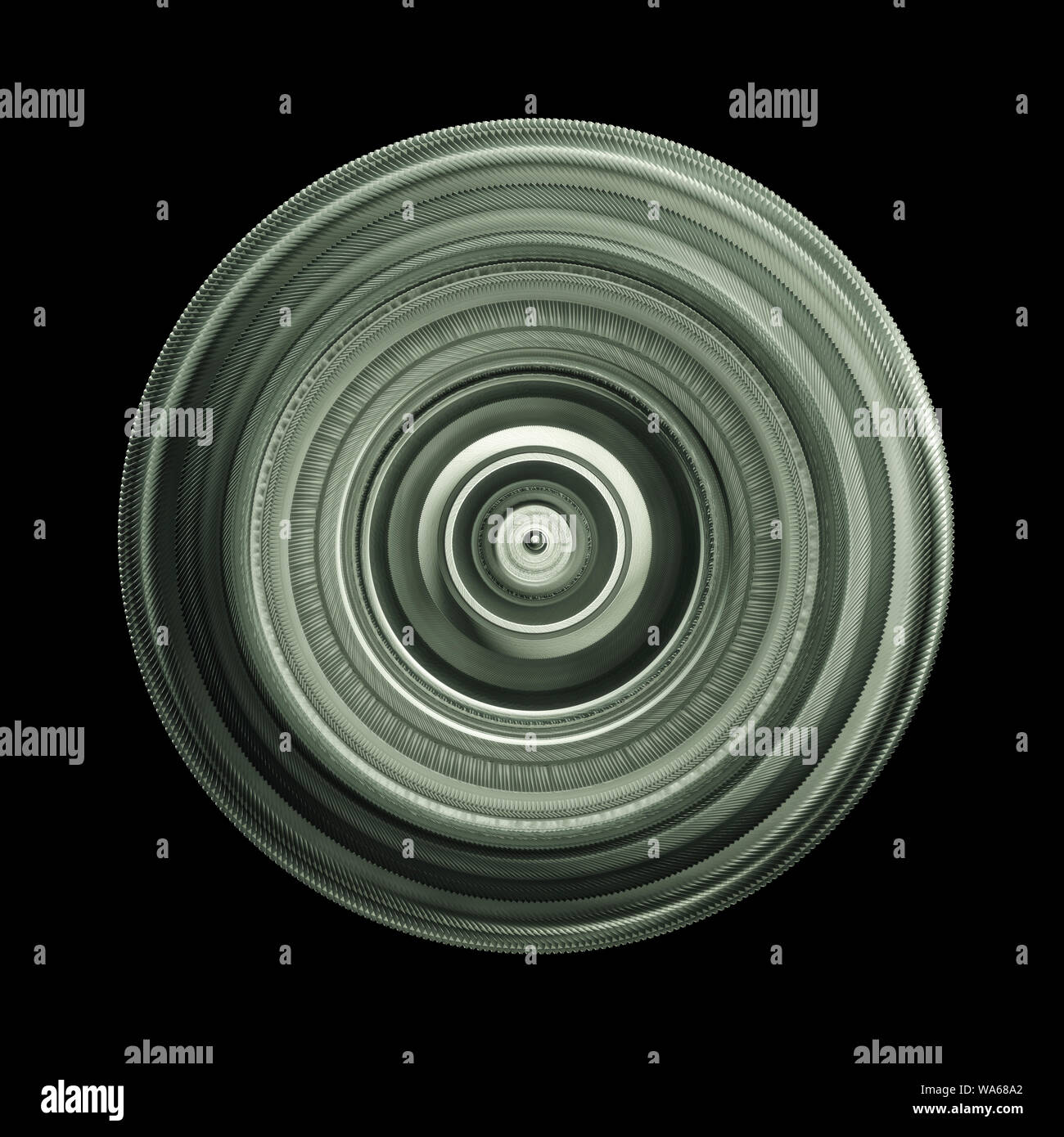 Industrial Gear With Rotating Blades Isolated On Black Background Stock ...
