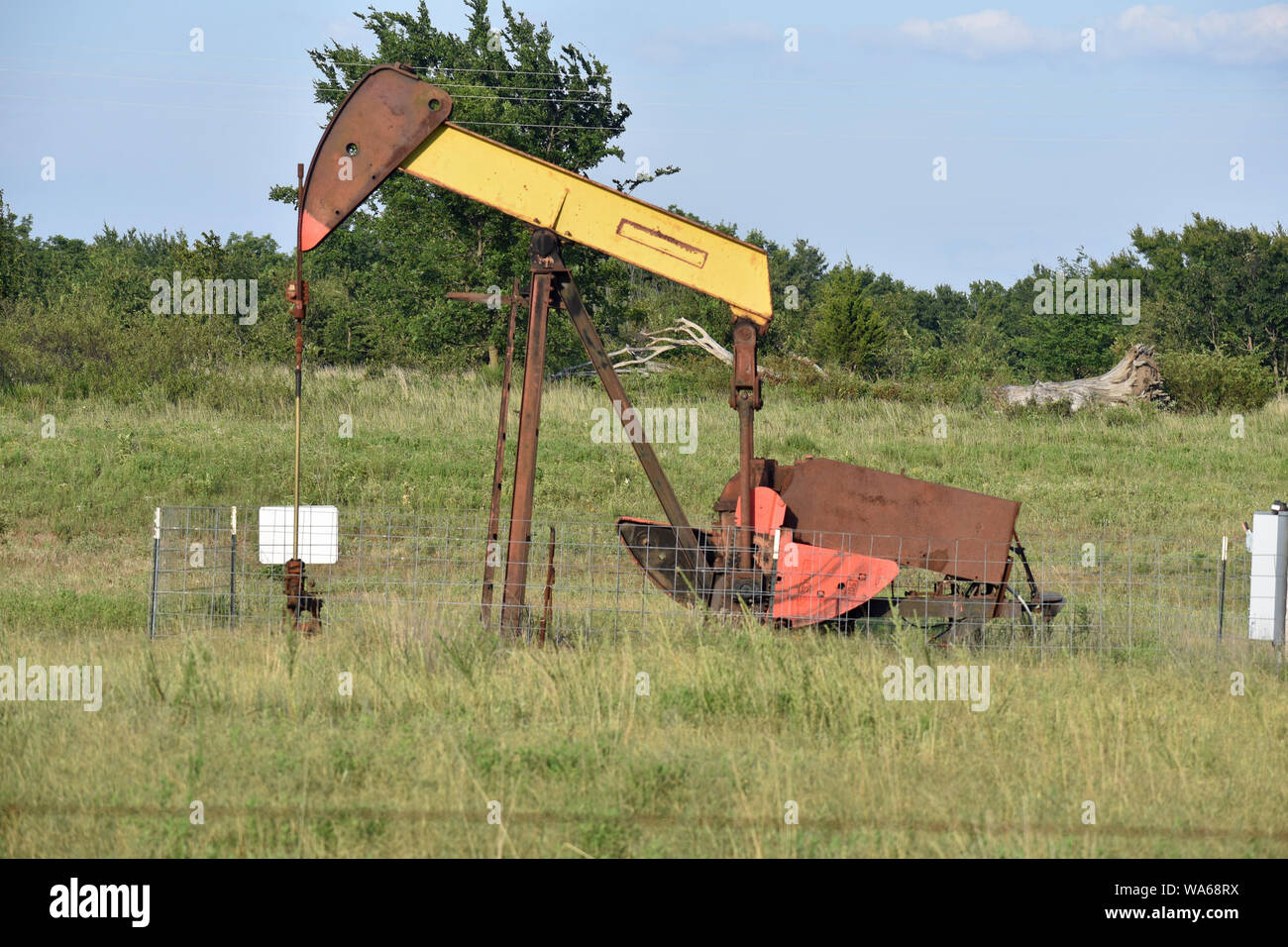 Oil Derrick in the Field Stock Photo - Alamy