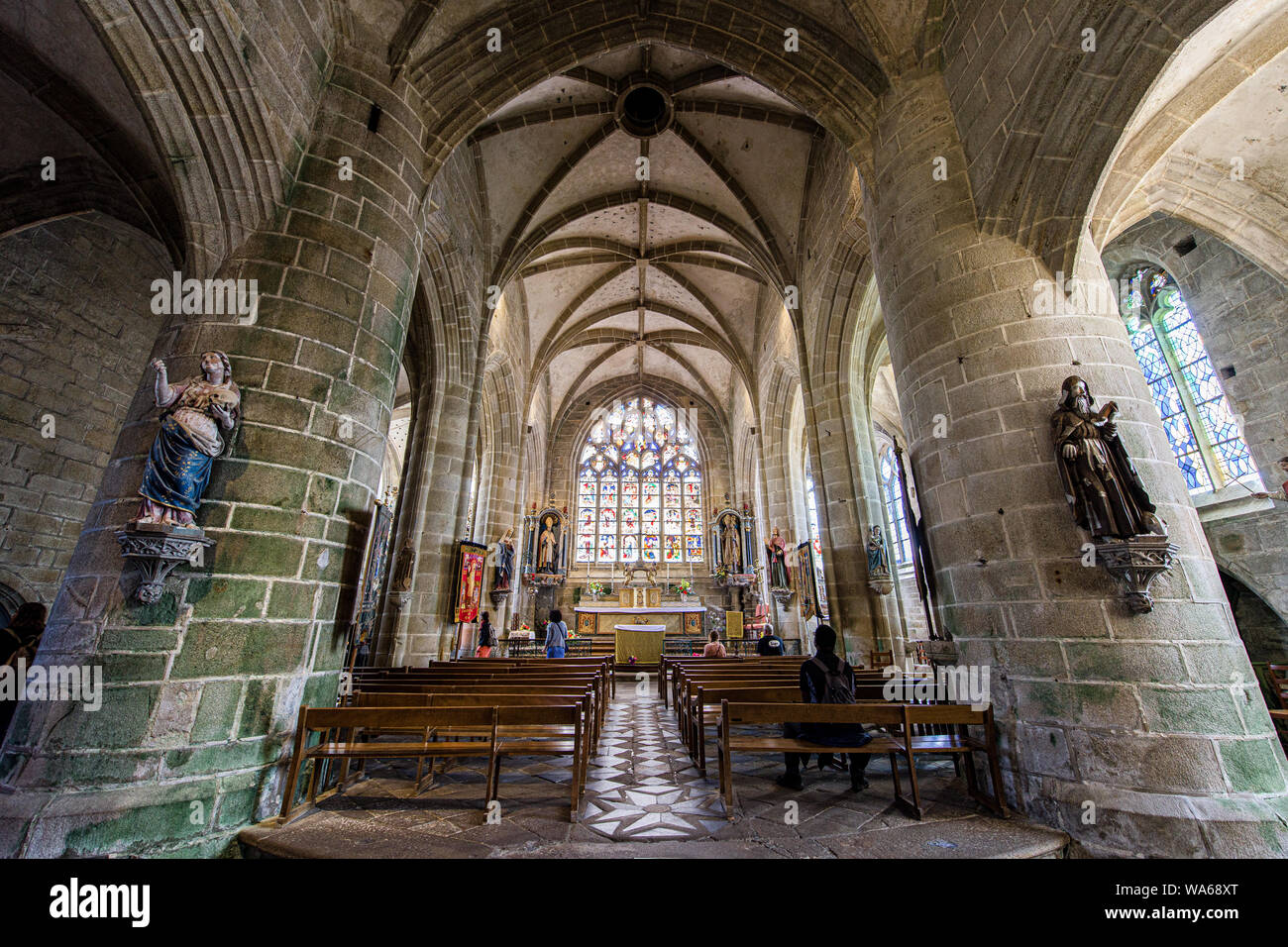 Inside of a Saint Ronan Church in Locronan, France Stock Photo - Alamy