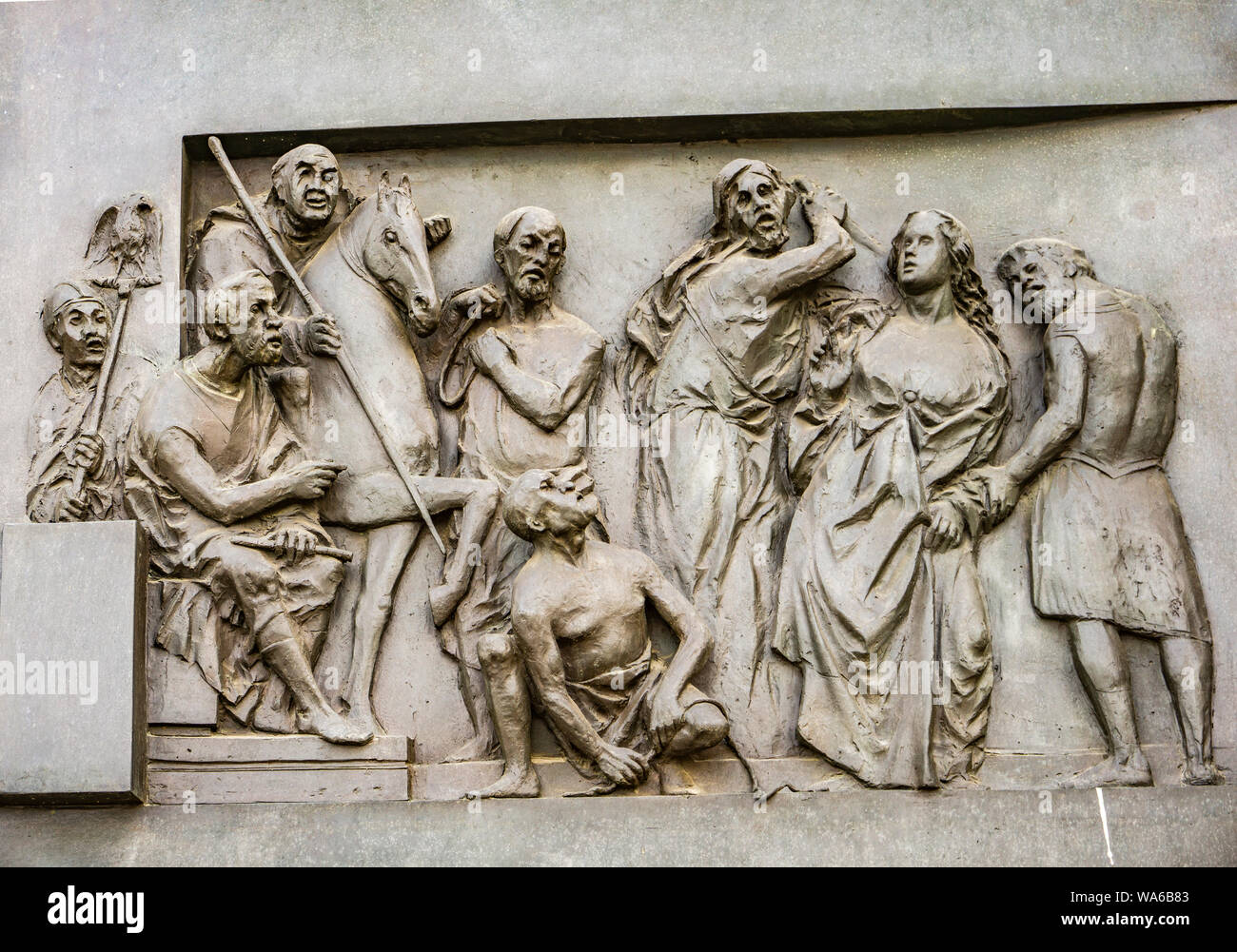 View at detail from facade of Abbey of St Justina in Padua, Italy Stock ...