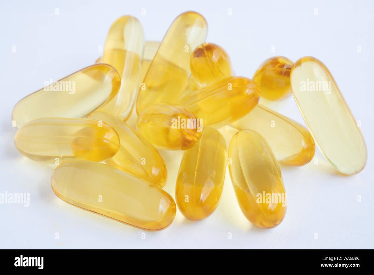 Fish oil, soft capsule, omega, supplement isolated on white background ...