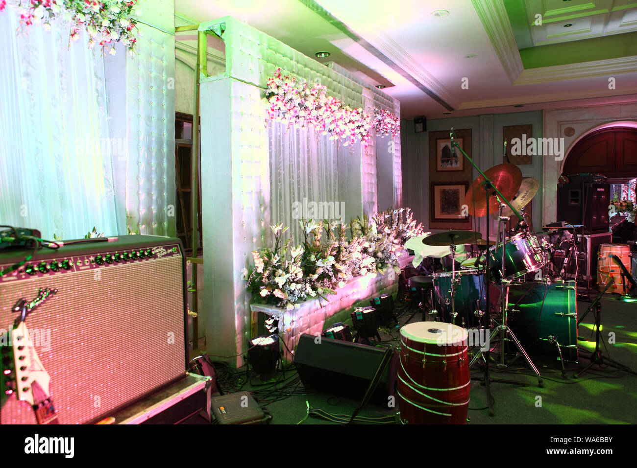 Musical stage in a restaurant Stock Photo - Alamy
