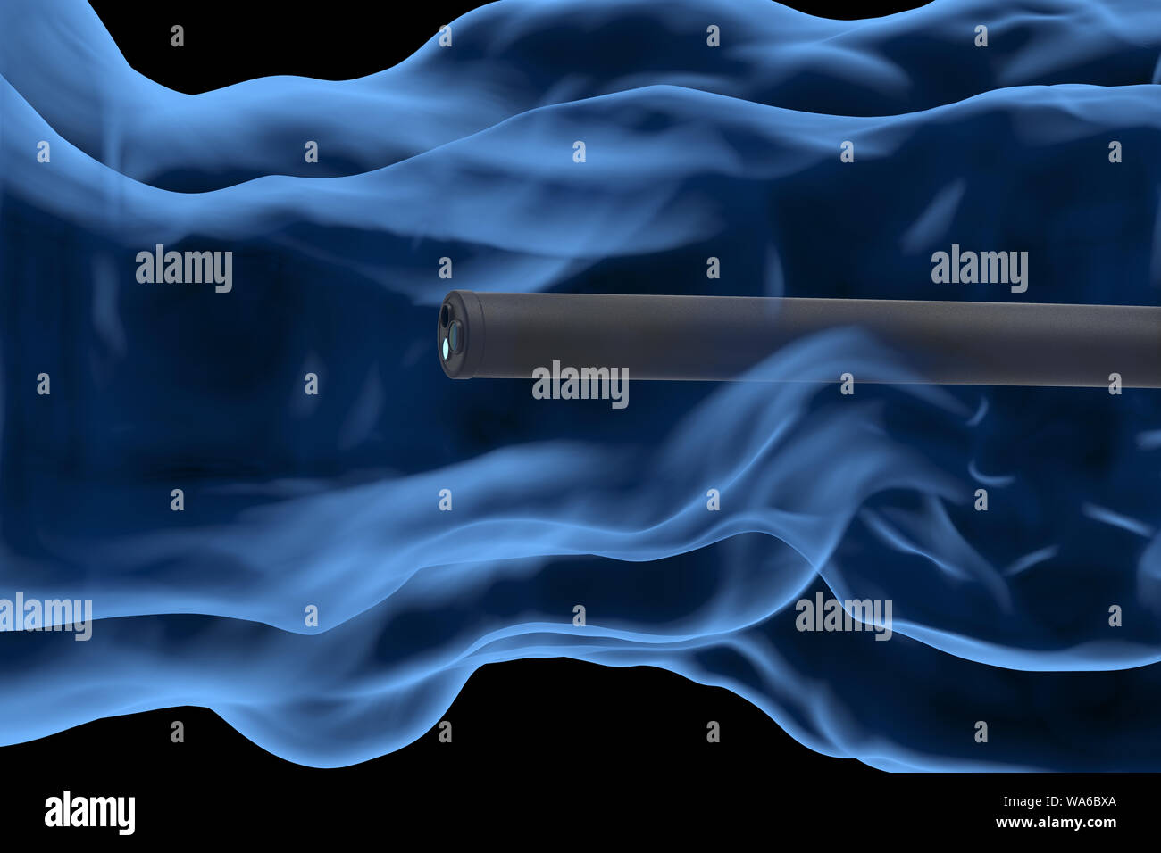 Colonoscopy technology concept with 3d rendering x-ray endoscope inside ...