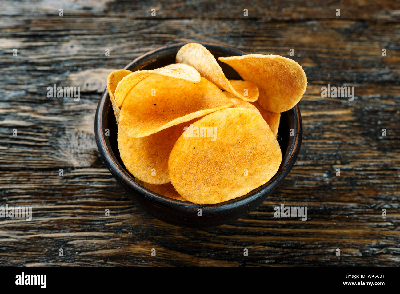 Potato chips is snack in bag ready to eat and fat food or junk food ...