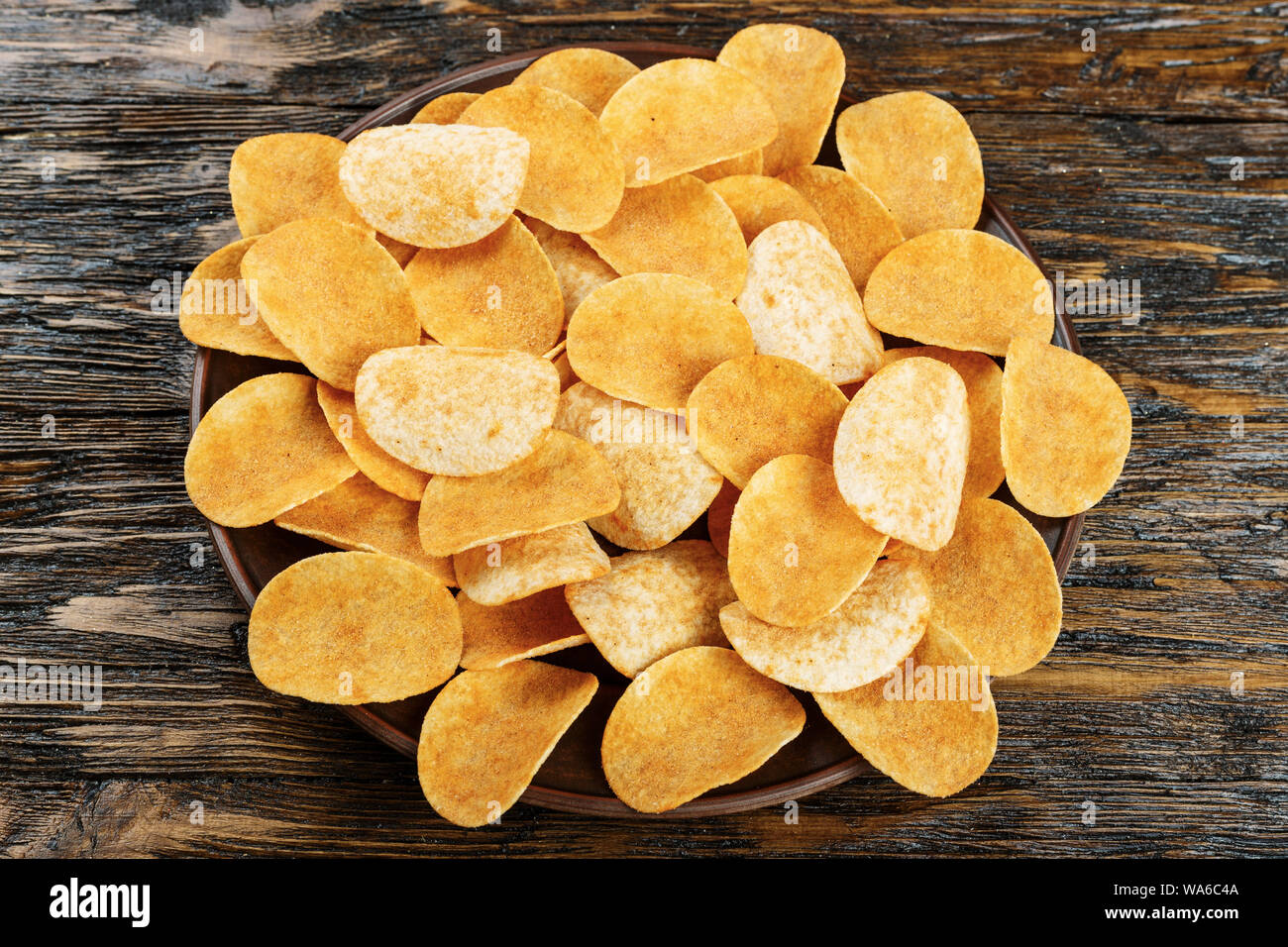 Potato chips is snack in bag ready to eat and fat food or junk food ...