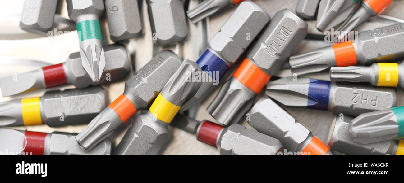 Box different screwdriver head hi-res stock photography and images - Alamy