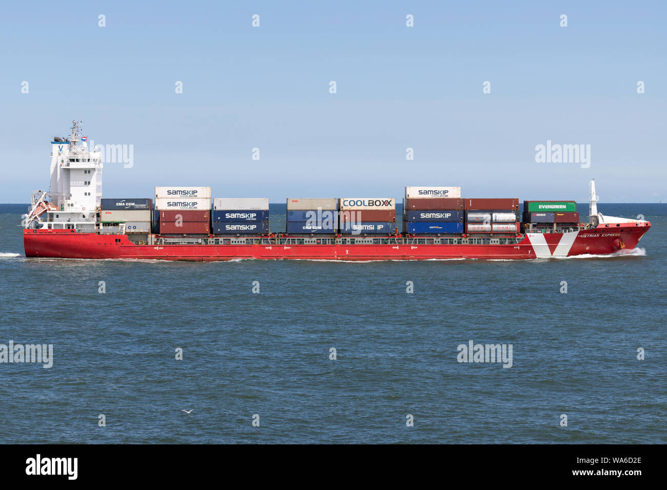 Vroon container ship ISTRIAN EXPRESS inbound Rotterdam Stock Photo - Alamy