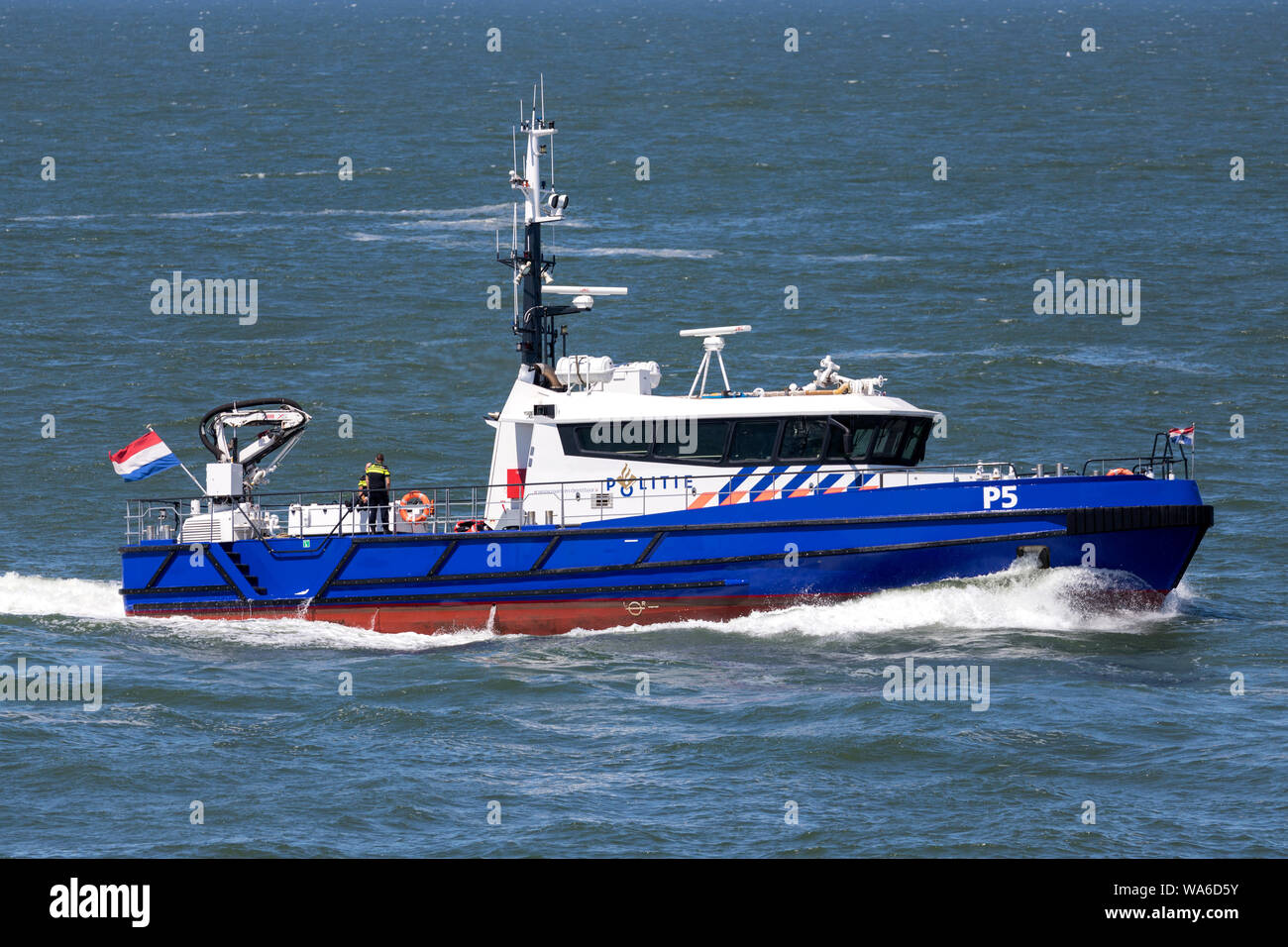 Dutch police patrol boat P5 inbound Rotterdam Stock Photo - Alamy
