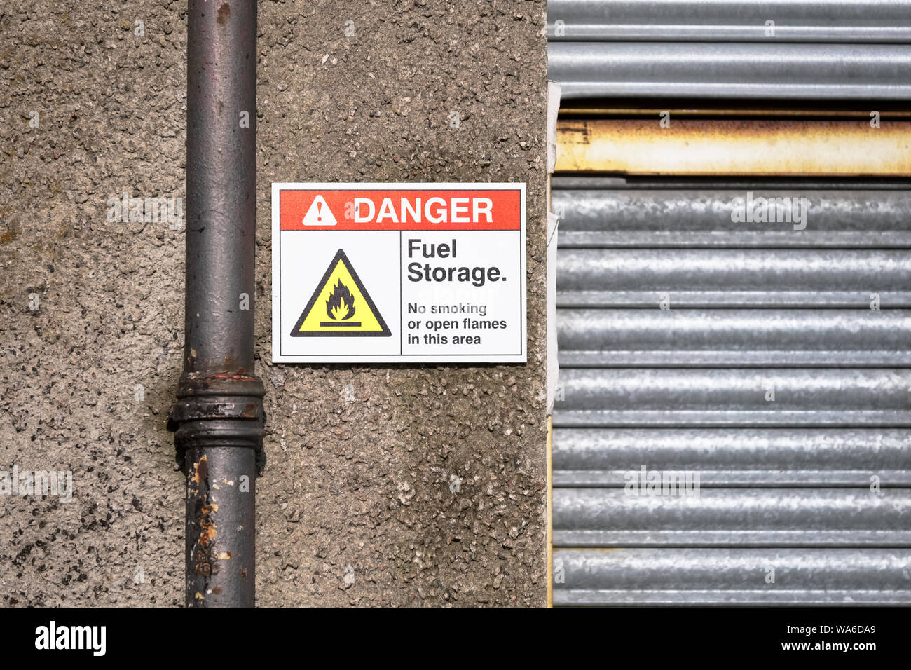 Fuel storage oil and gas flammable danger sign Stock Photo - Alamy