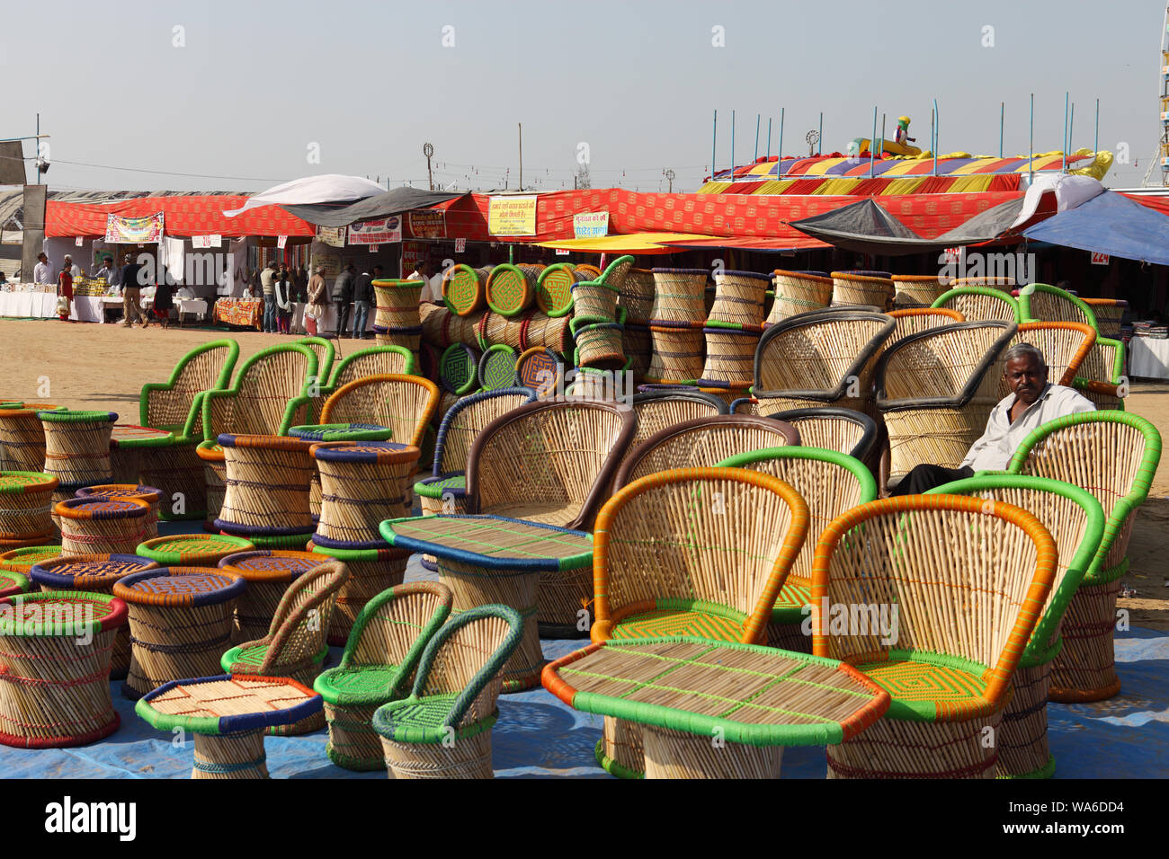 Craft products sale at street market, Gurgaon, Haryana, India Stock ...