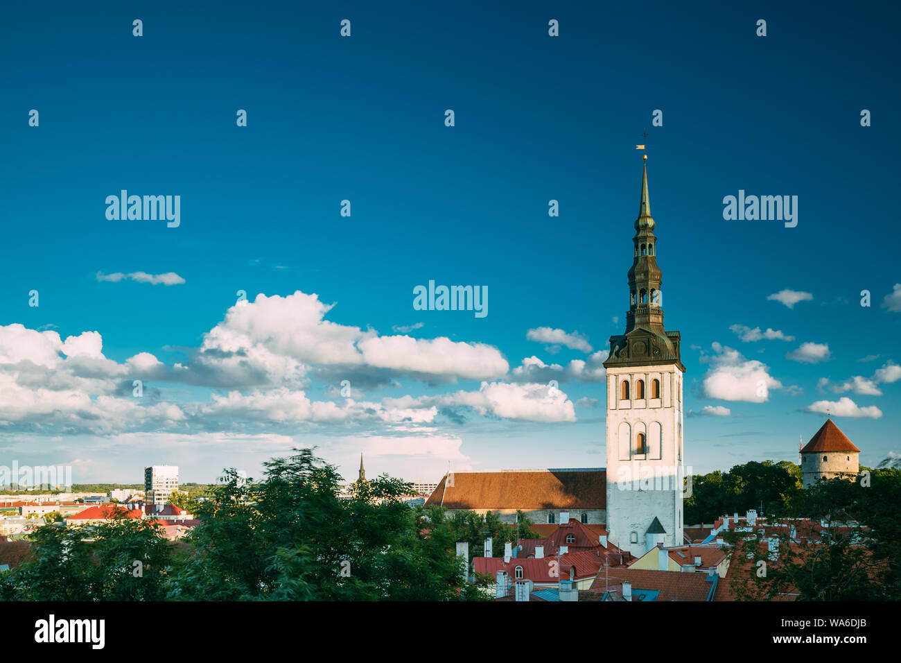 Tallinn, Estonia, Europe. Old Town Cityscape In Sunny Summer Evening ...