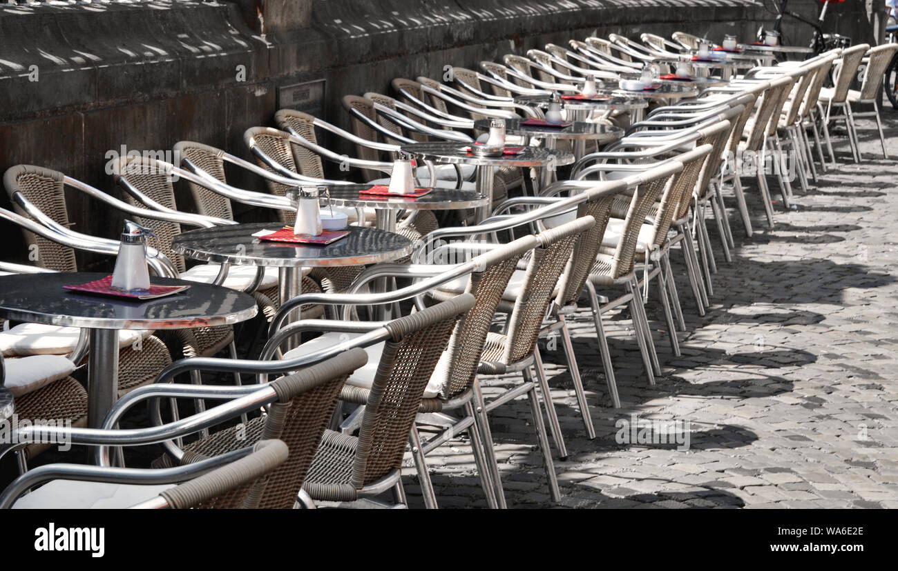 Outdoors empty cafe in hi-res stock photography and images - Alamy