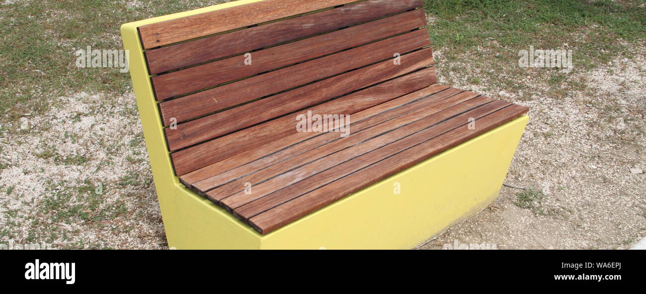 a new nice garden bench Stock Photo - Alamy