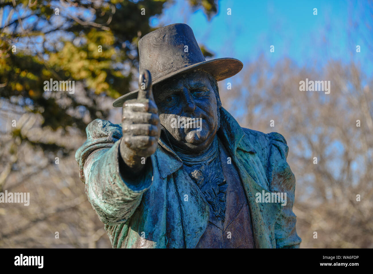 John Glover Statue, Painter, Thumbs Up, Evandale Tasmaina, Australia ...