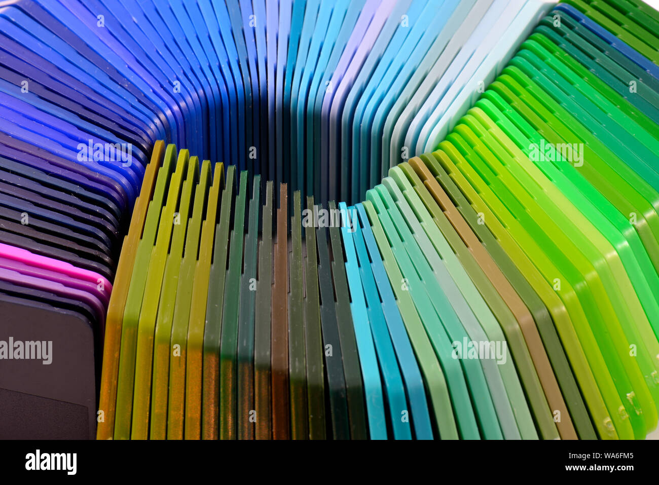 colour variation of plastic resin samples Stock Photo - Alamy