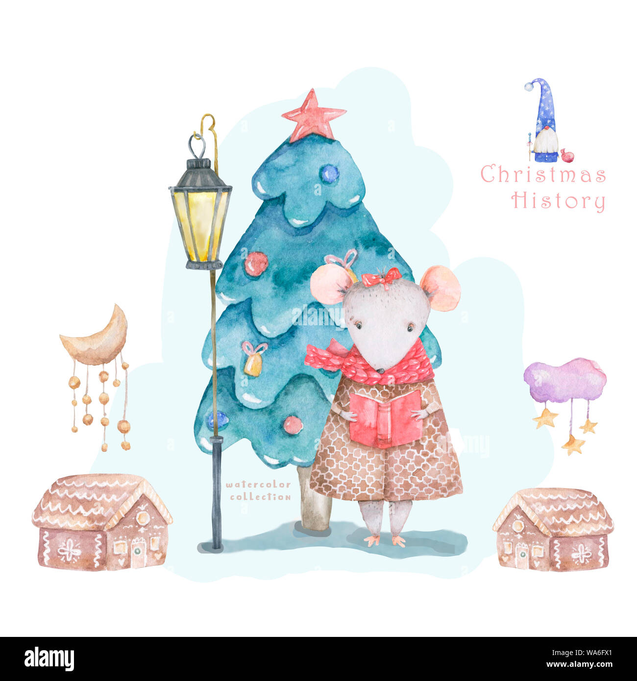 Cute white rat and mouse illustration. Symbol 2020 characters white rat ...