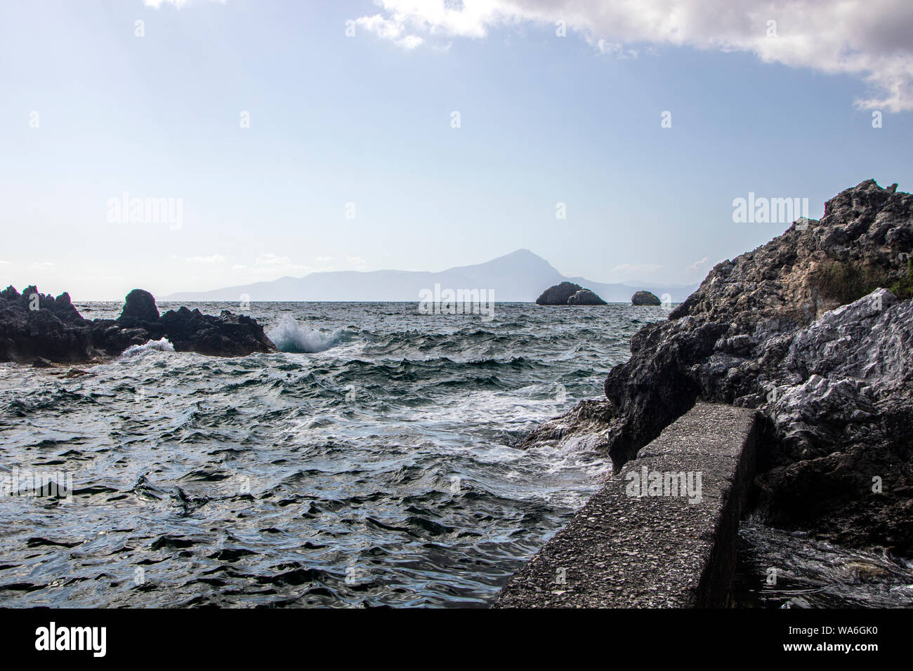 Scenic landscape of Maratea coast and beach, Basilicata region, Italy ...