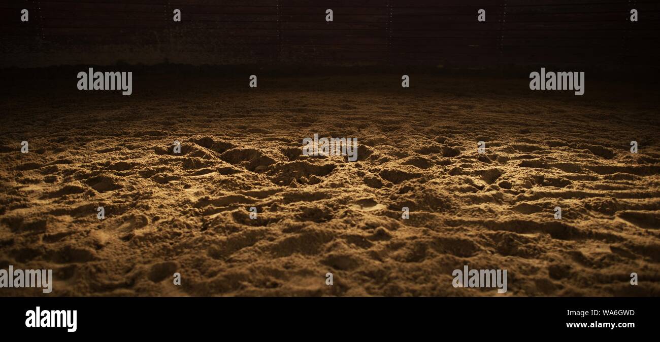 Sandy Rodeo Arena Panoramic Background. Horse Riding and Rodeo Theme ...