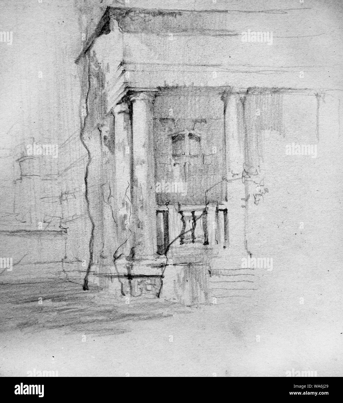 architecture, pencil drawing illustration, sketch Stock Photo - Alamy