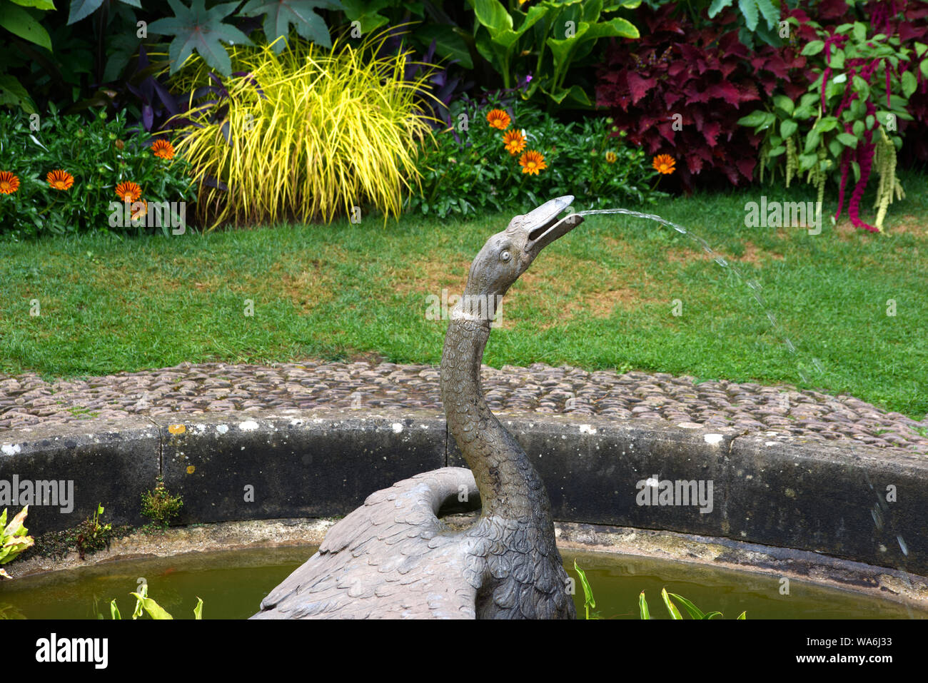 swan water fountain Stock Photo - Alamy