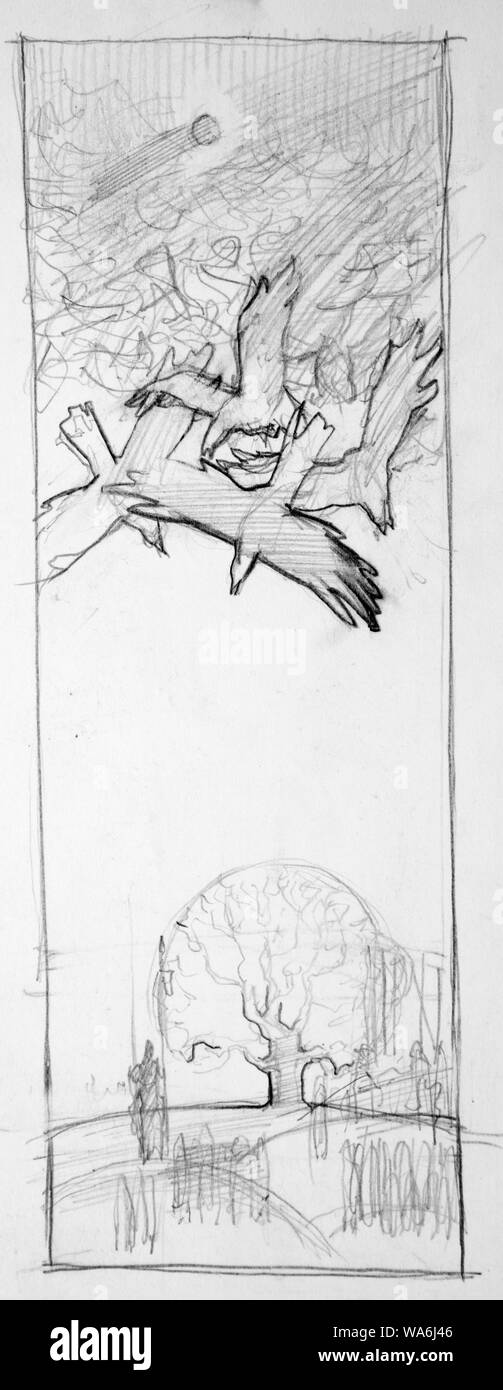 Sketched landscape Black and White Stock Photos & Images - Alamy